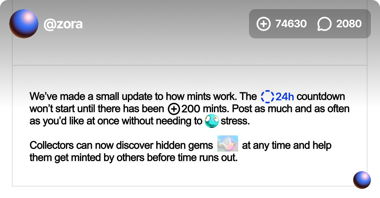 big little detail: 200 mints → 24 hours